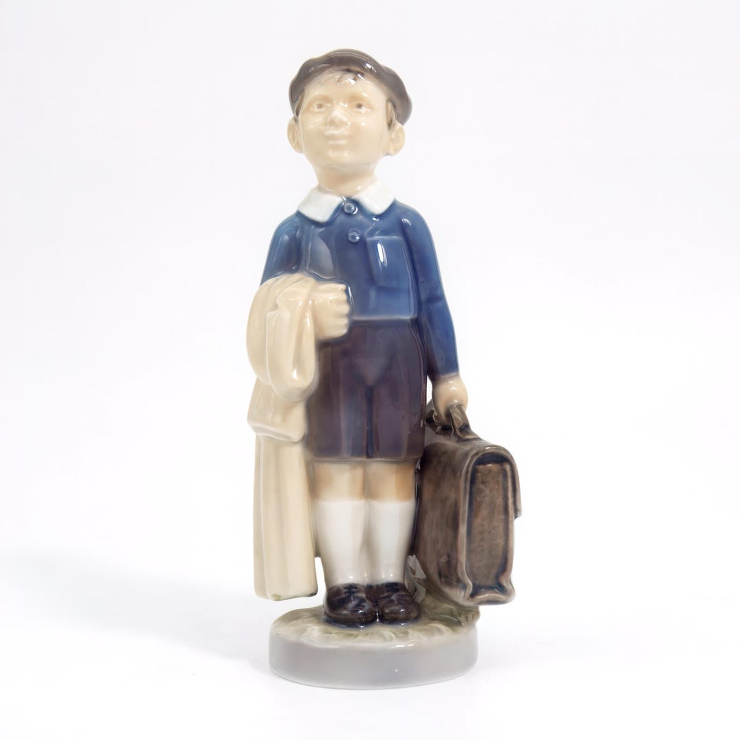 Royal Copenhagen School Boy Vintage Porcelain Figurine Hand-painted ...