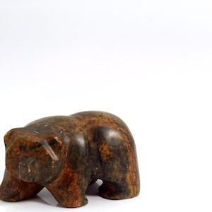 Indigenous Bear Statue | Inuit Bear Art Signed Paniptchuk Soapstone ...
