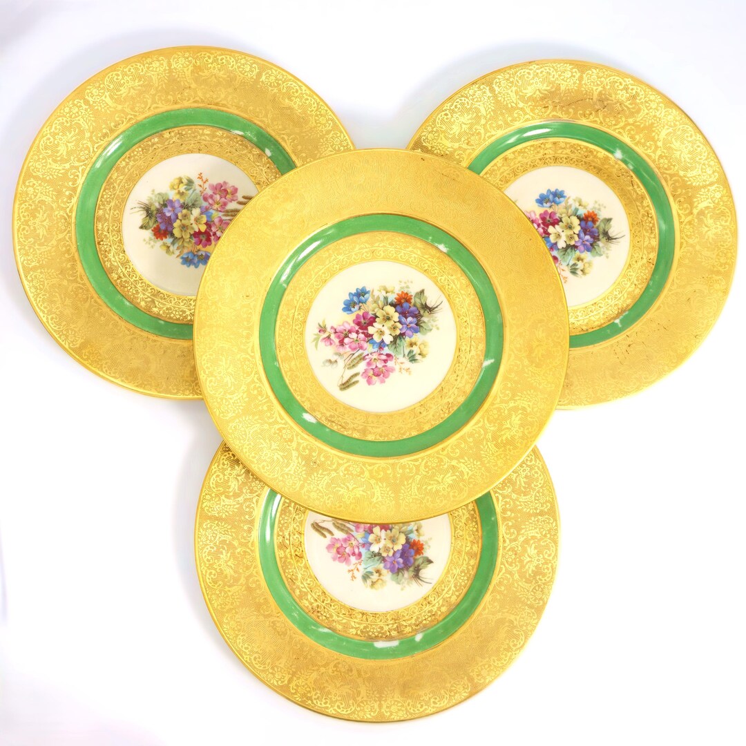 1930s Art Nouveau Antique Dinner Plates for China Cabinet | Art Deco ...