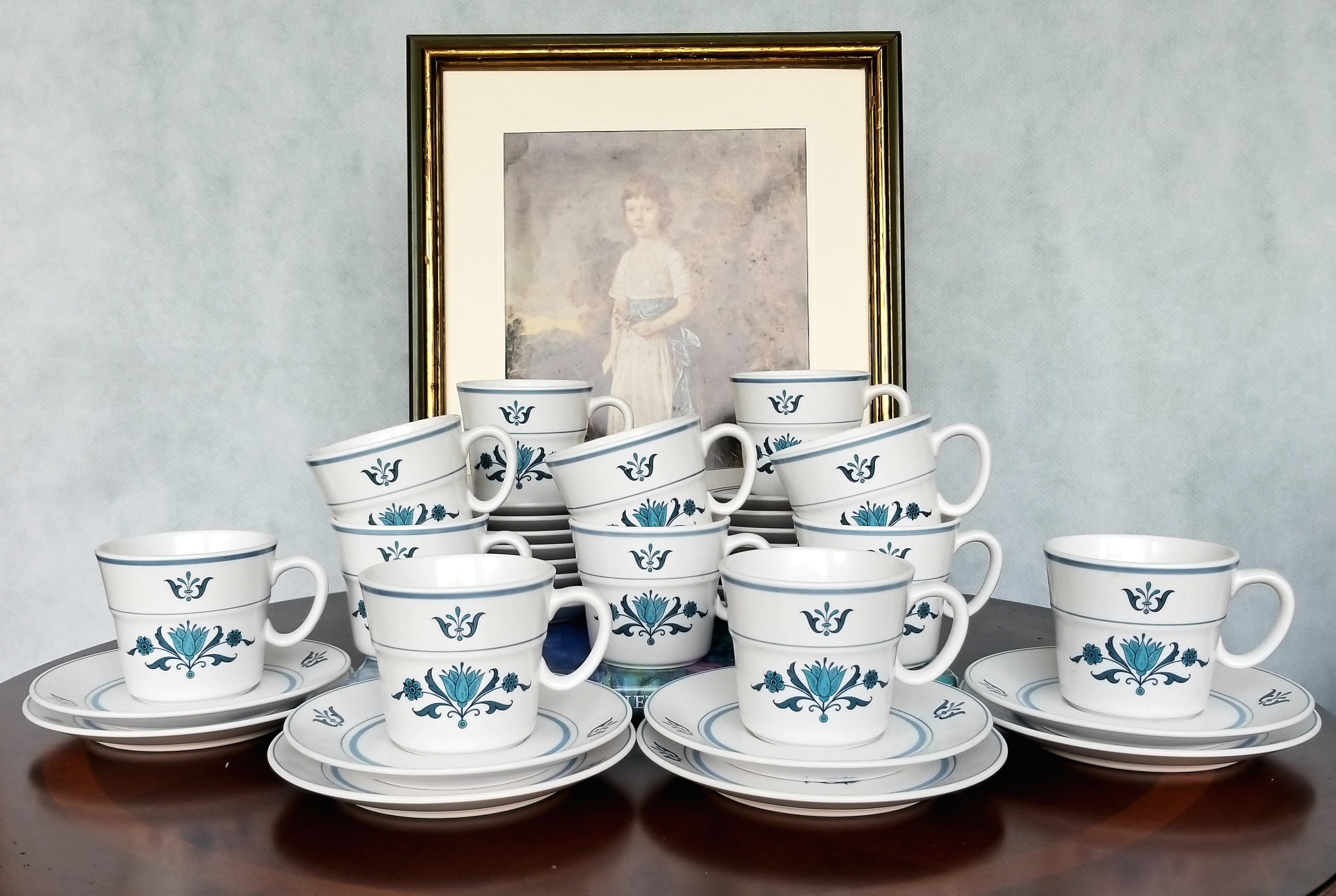 Breakfast for 6 Blue Haven China Set Tea Cup Saucer and Bread - Etsy