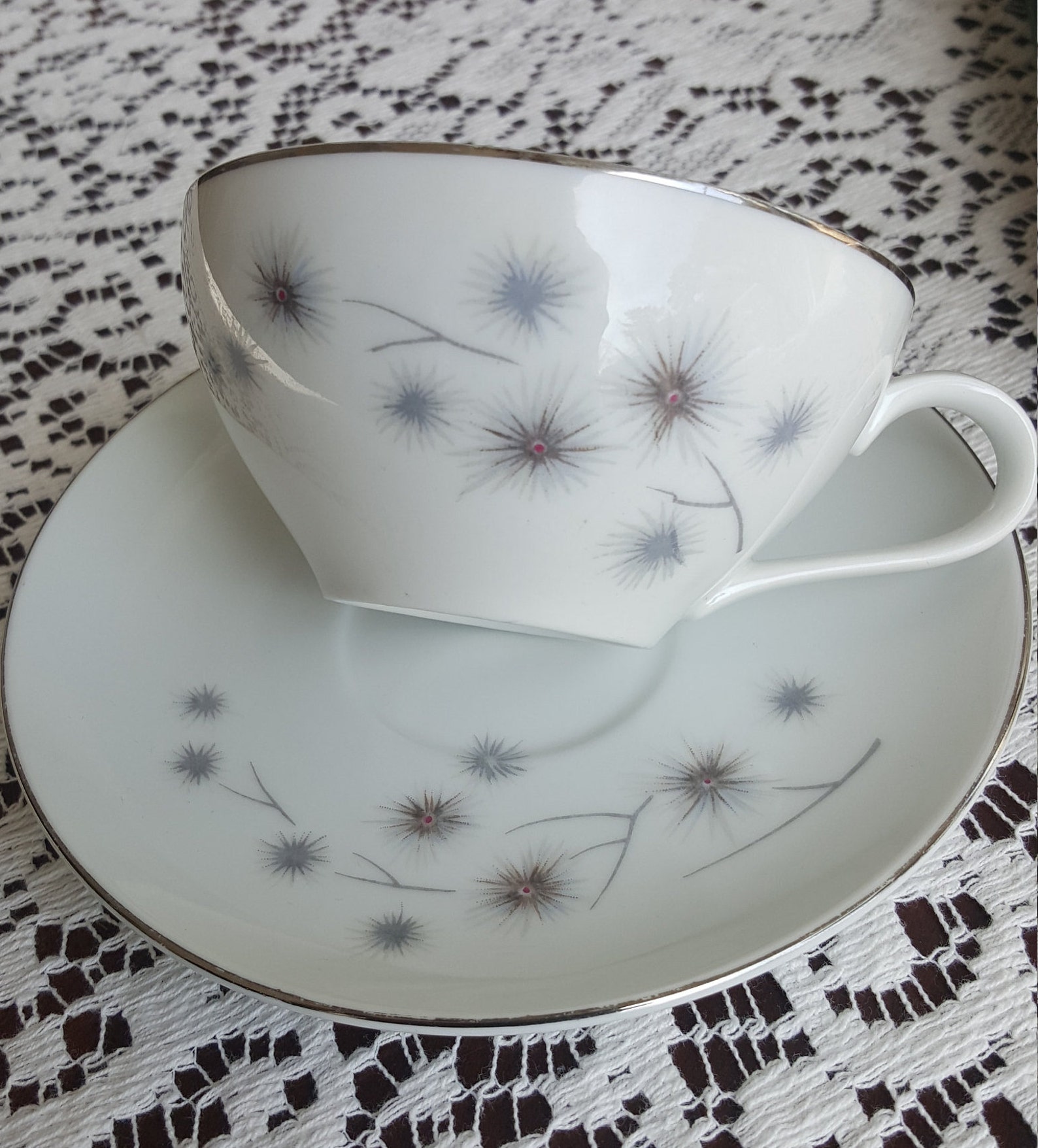 Set for 8 Guests Creative Fine China 16 Piece Cup Saucer China - Etsy