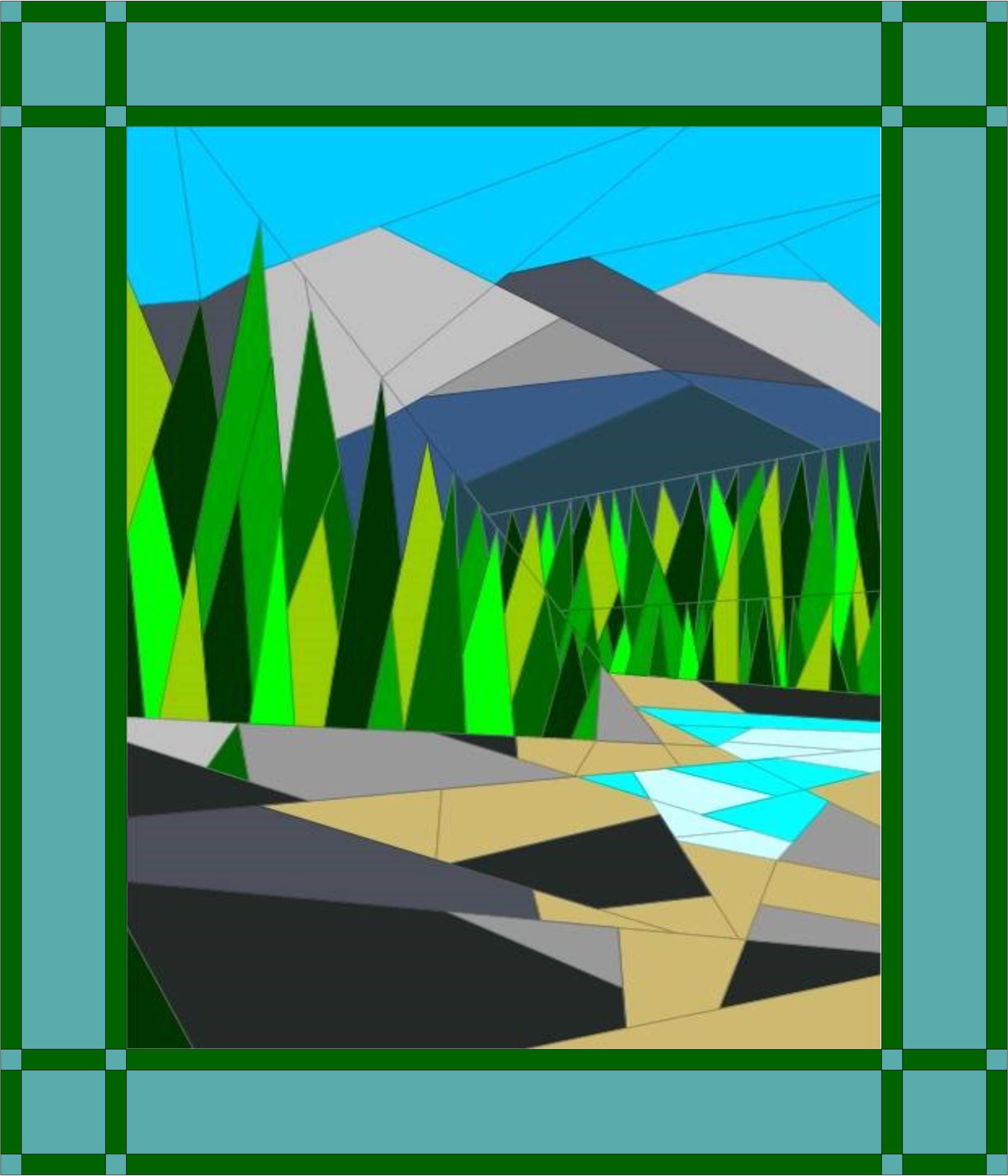 QUILT PATTERN: Landscape Paper Piece Panel, Rowan's River - Etsy