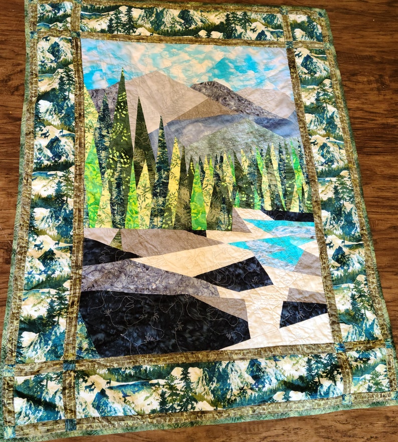QUILT PATTERN: Landscape Paper Piece Panel, Rowan's River - Etsy