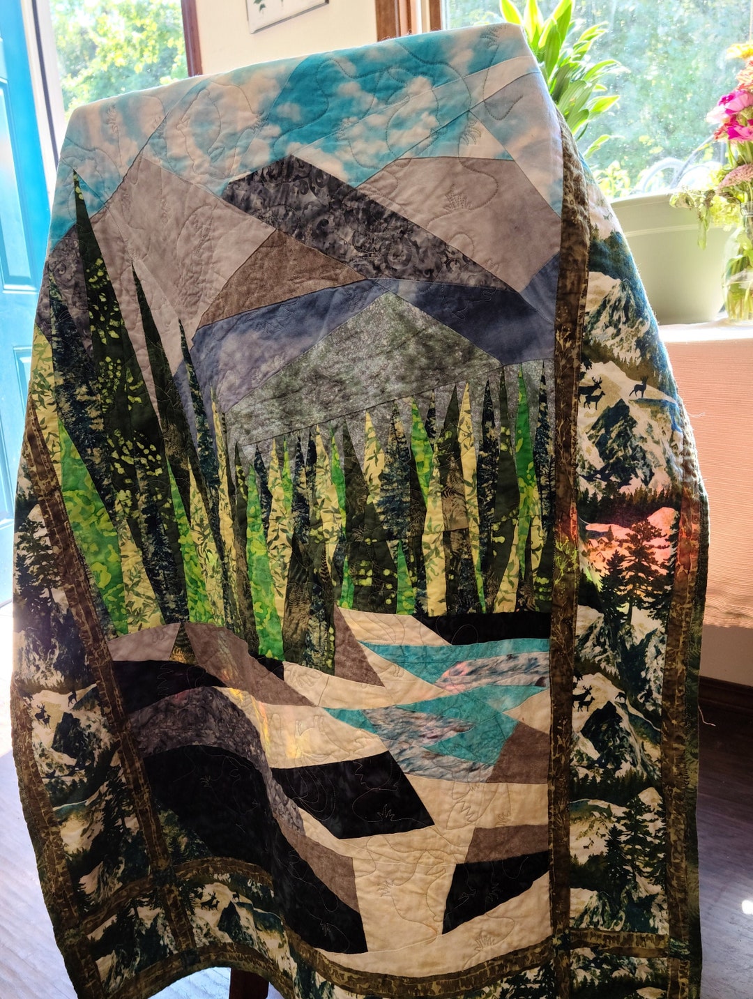 QUILT PATTERN: Landscape Paper Piece Panel, Rowan's River - Etsy