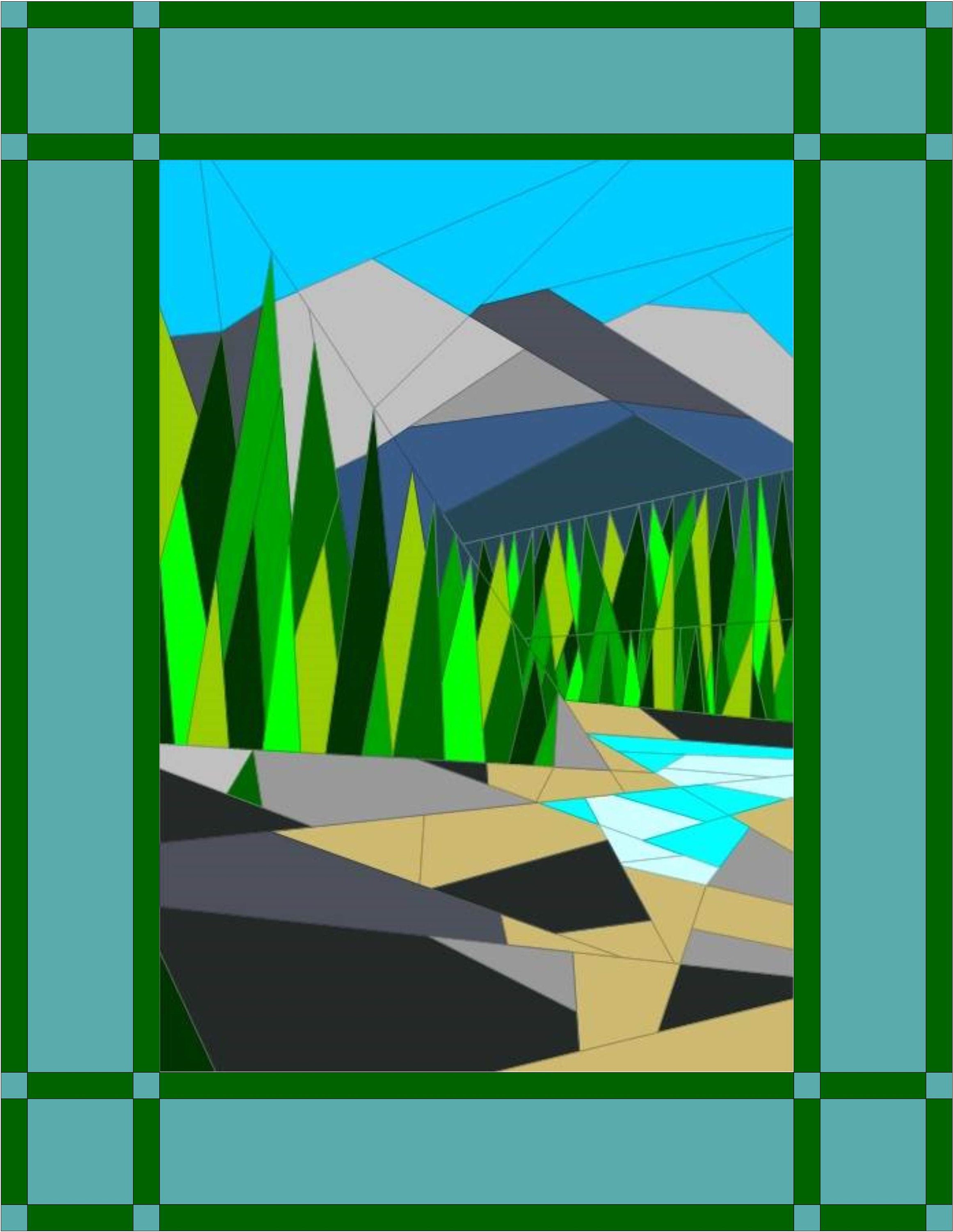 QUILT PATTERN: Landscape Paper Piece Panel, Rowan's River - Etsy