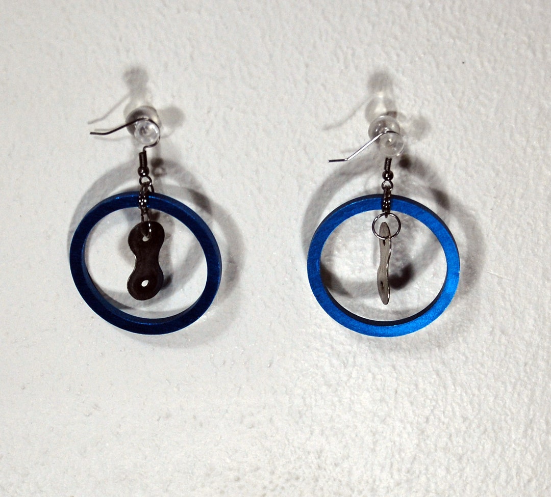 Cassette Spacer & Flattened Chain Earring - Etsy