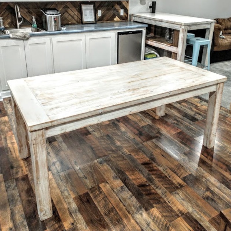 Whitewashed Table - Etsy