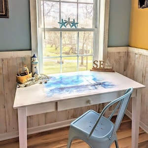 Desk, Nautical Desk, Beach Desk, Beach Decor, Sailboat, Custom Desk ...