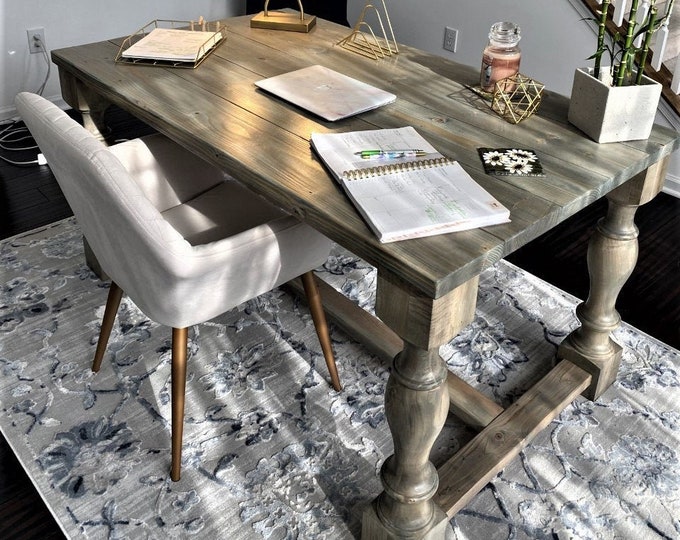 Rustic Farmhouse Table Chunky Leg Table Dine Table Rustic - Etsy