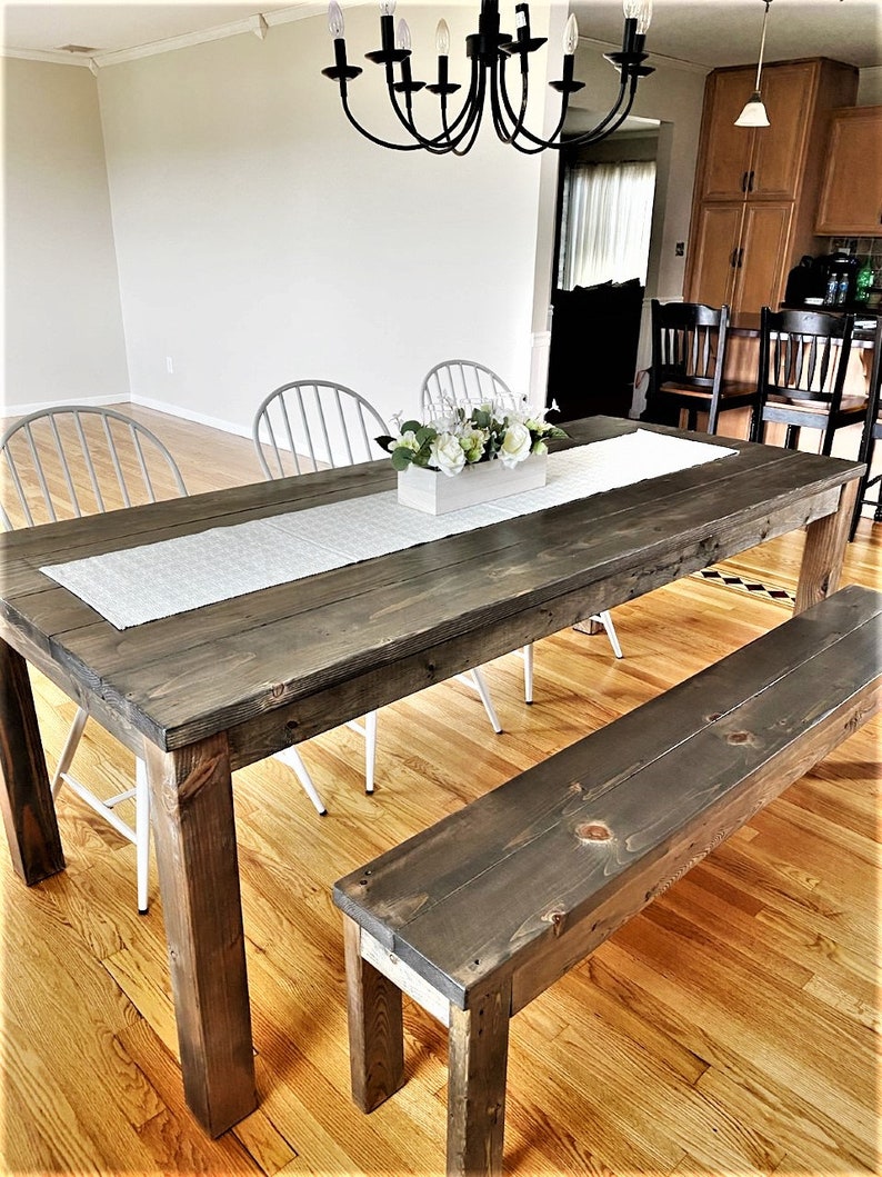 Rustic Farmhouse Bench, Farm Bench, Dining Room Set, Dining Room Set ...
