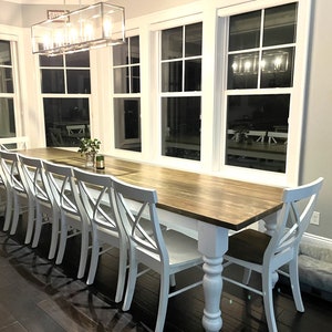 Large Farmhouse Table, Long Farmhouse Table, Big Dine Table, Kitchen ...