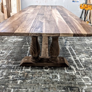 Rustic Walnut Dine Table, Custom Farmhouse Table, Dining Room Set ...