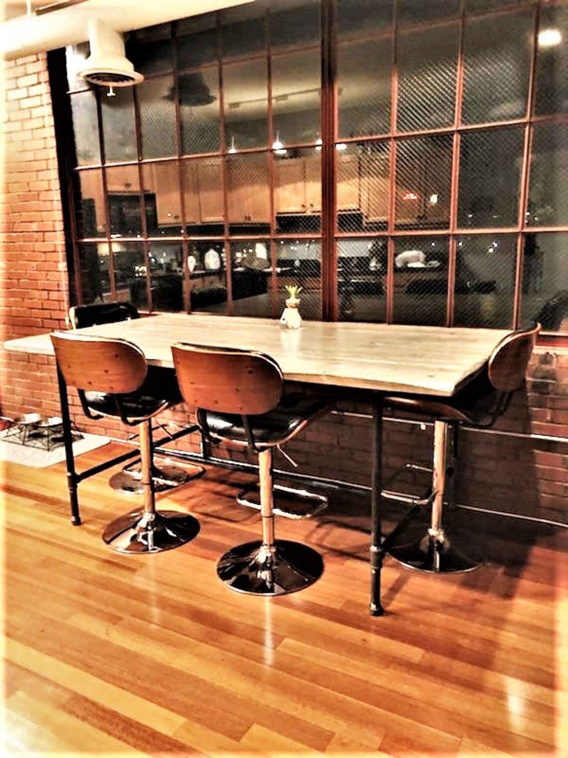 Rustic Industrial Modern Mid Century Black Pipe Trestle | Etsy