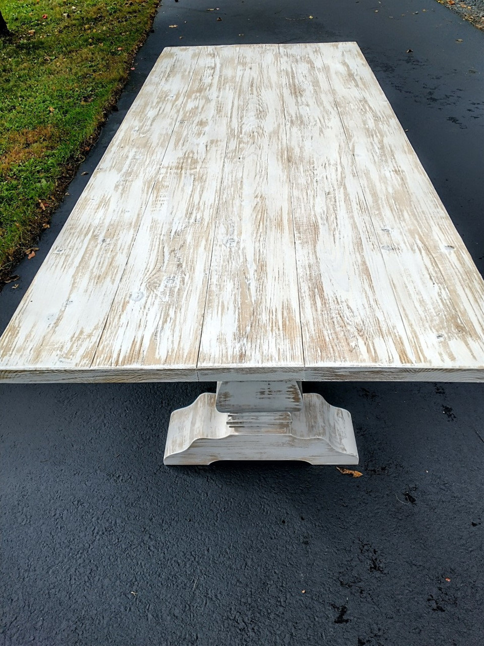 Farmhouse Pedestal Dining Table Rustic Dining Table Custom - Etsy