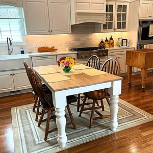 Large Farmhouse Table, Long Farmhouse Table, Big Dine Table, Kitchen ...
