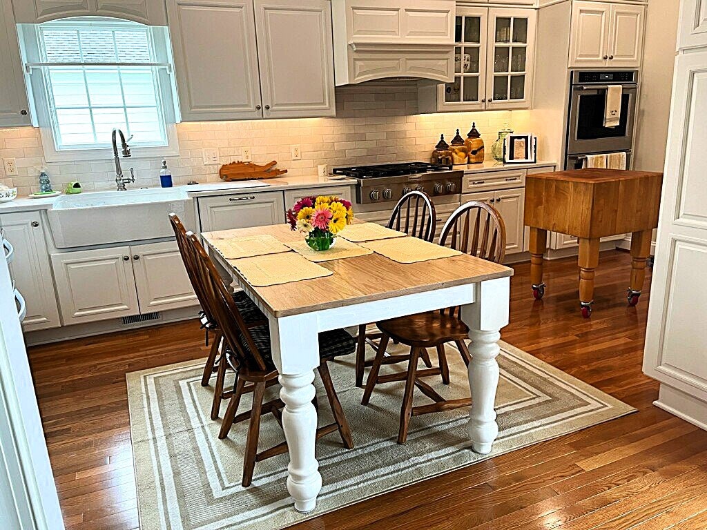Large Farmhouse Table, Long Farmhouse Table, Big Dine Table, Kitchen ...