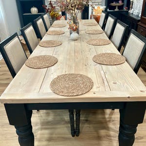 Large Farmhouse Table, Long Farmhouse Table, Big Dine Table, Kitchen ...
