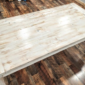 Farmhouse Dining Table Whitewash Rustic - Etsy