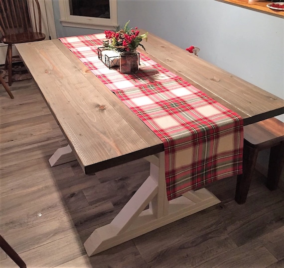 Rustic Farmhouse dining table Dining Room Table Farmhouse Dine Table Rustic Furniture Vintage Trestle Table Dining Table barn Etsy