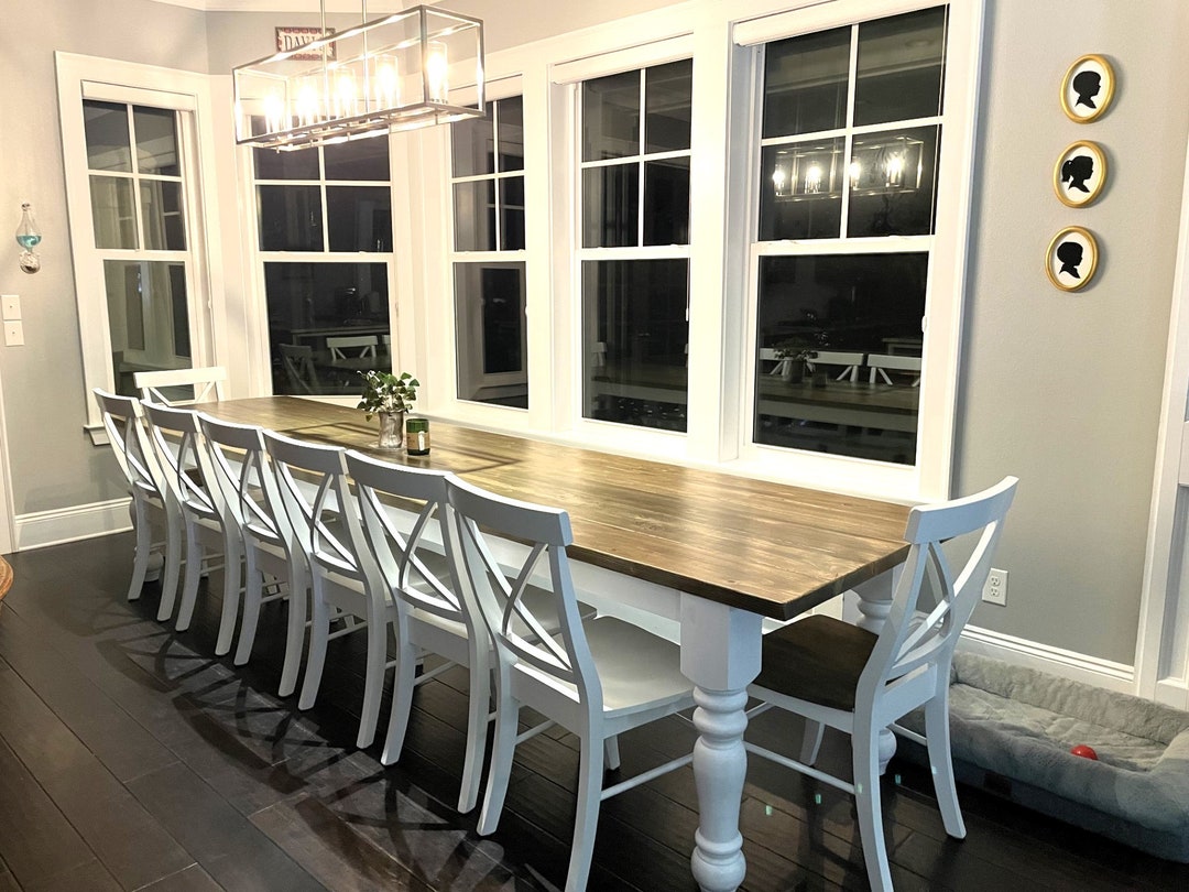 Chunky Leg Table, Rustic Farmhouse Table, Dine Table, Rustic, Furniture ...
