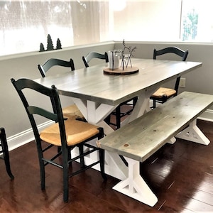 Rustic Farmhouse Dining Table, Dining Room Set, Dining Room Set ...