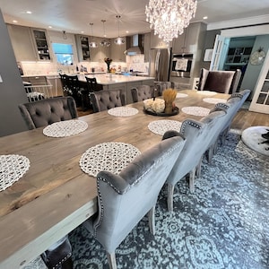 Large Farmhouse Table, Long Farmhouse Table, Big Dine Table, Kitchen ...