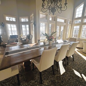 Large Pedestal Farmhouse Table, Pedestal Dine Table, Custom Wood Table ...