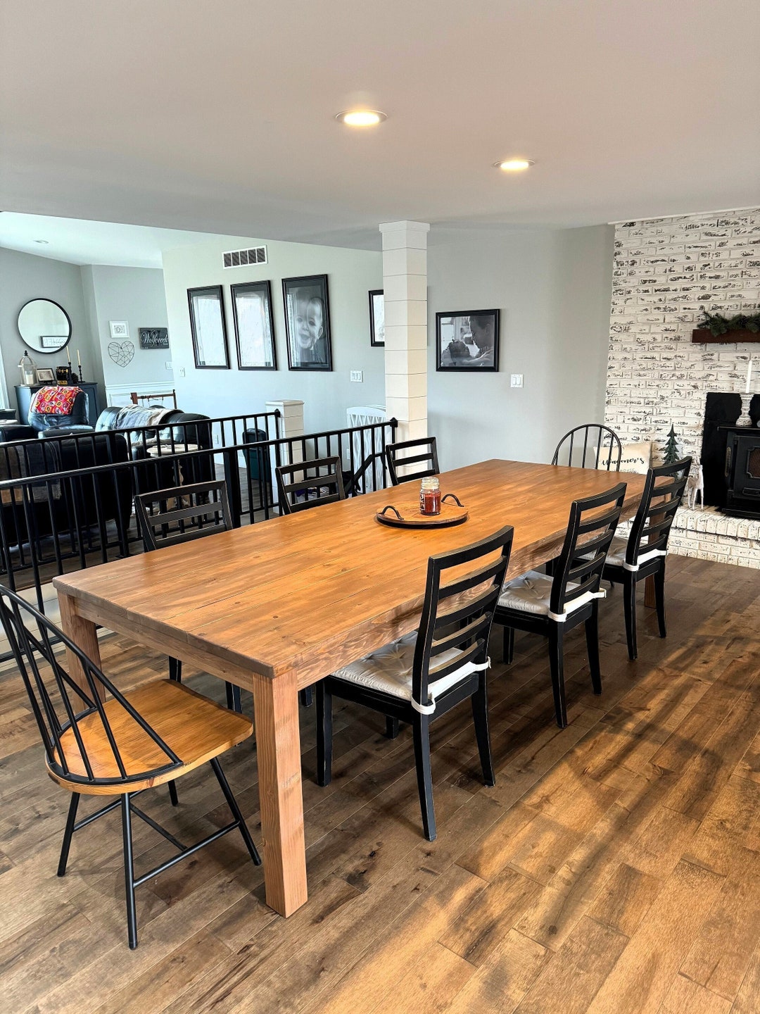 Large Farmhouse Table, Rustic Dine Table, Long Farmhouse Table, Big ...