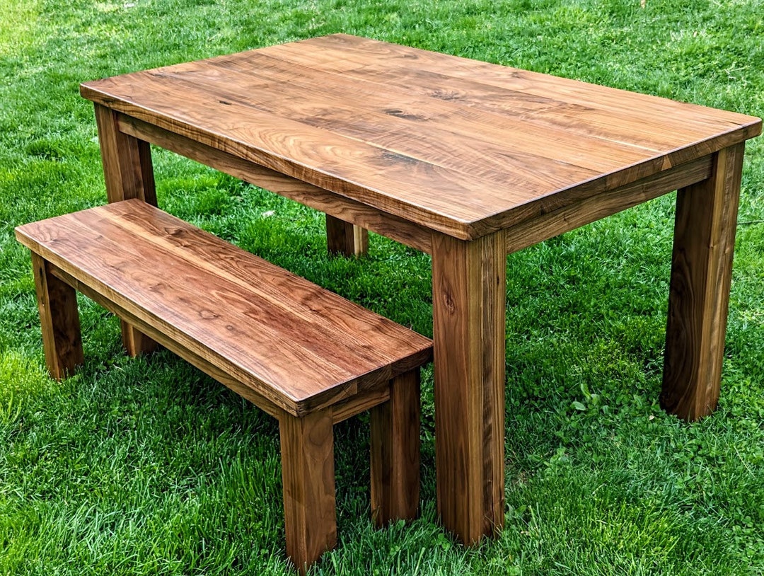 Dine Table, Farmhouse Table, Hardwood Large Farmhouse Table, Walnut ...