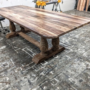 Rustic Walnut Dine Table, Custom Farmhouse Table, Dining Room Set ...