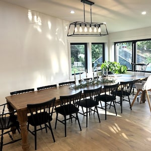 Large Farmhouse Table, Long Farmhouse Table, Big Dine Table, Kitchen ...