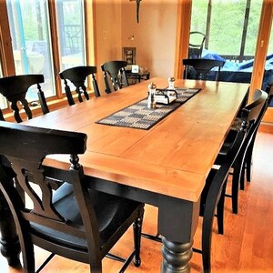Large Farmhouse Table, Long Farmhouse Table, Kitchen Table, Rustic ...