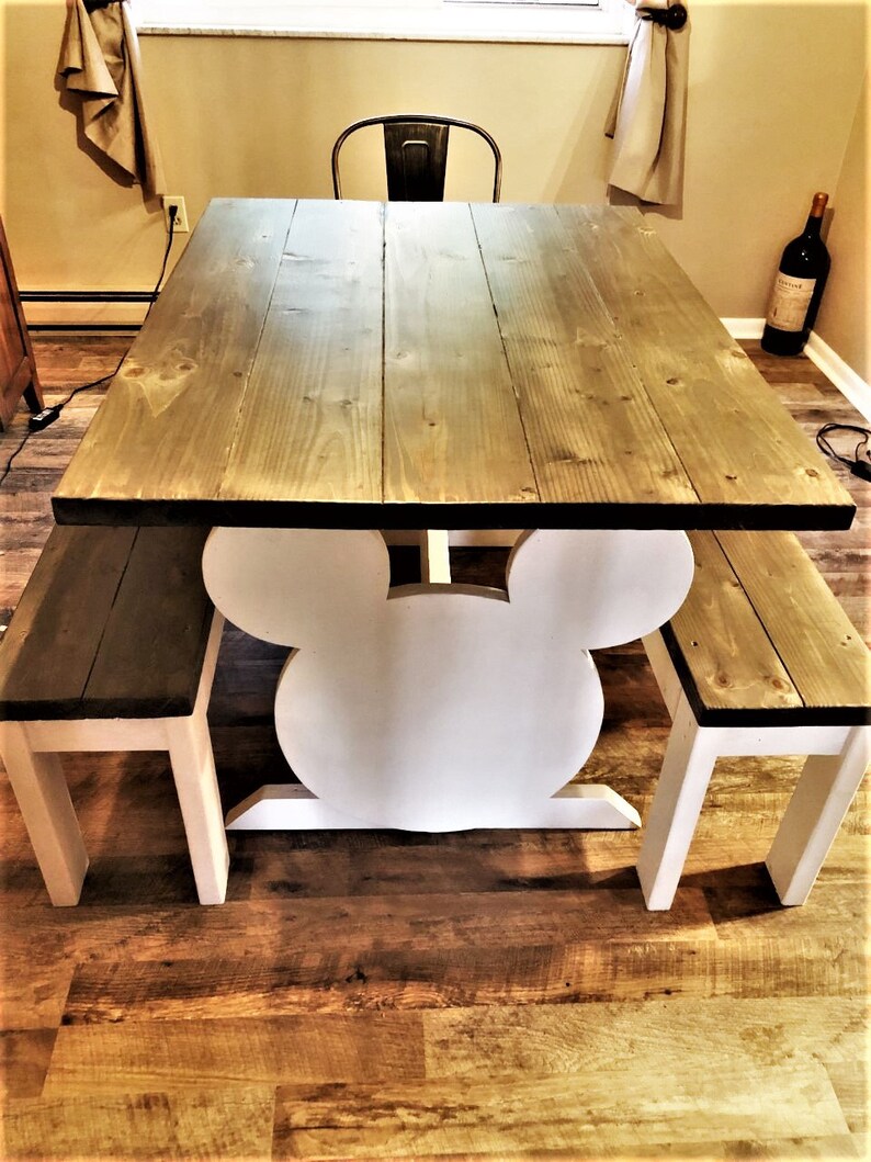 Rustic Farmhouse Dining Table Disney World Mickey Mouse - Etsy