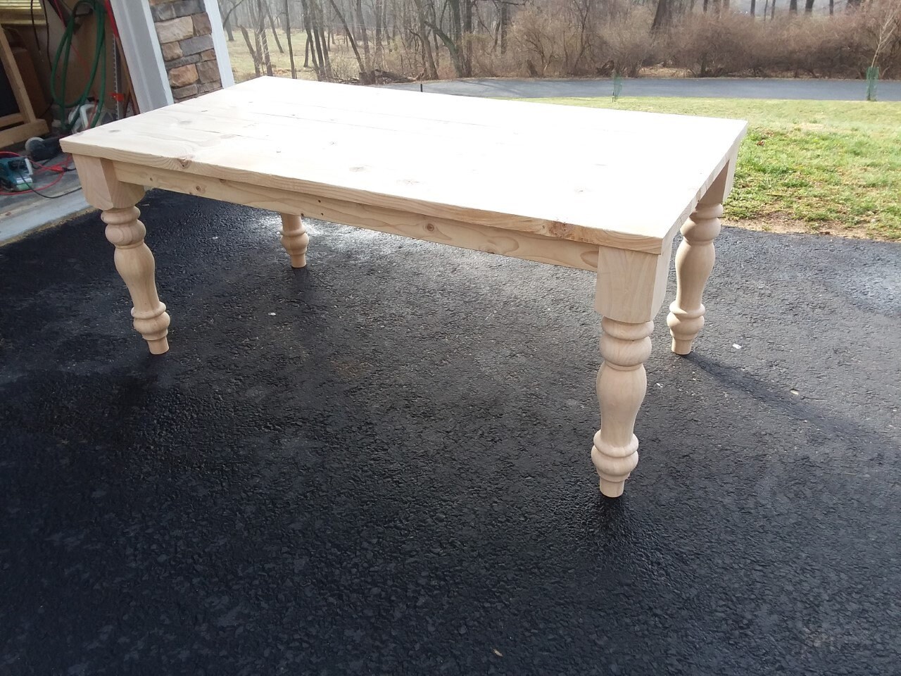 Long Farmhouse Dining Table Chunky Leg Table Turned Leg - Etsy