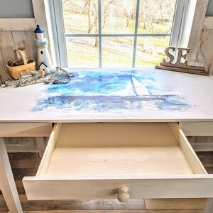 Desk, Nautical Desk, Beach Desk, Beach Decor, Sailboat, Custom Desk ...