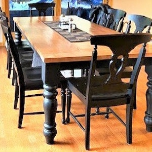 Large Farmhouse Table, Long Farmhouse Table, Big Dine Table, Kitchen ...