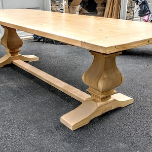 Farmhouse Pedestal Dining Table, Rustic Dining Table, Custom Wood Table ...