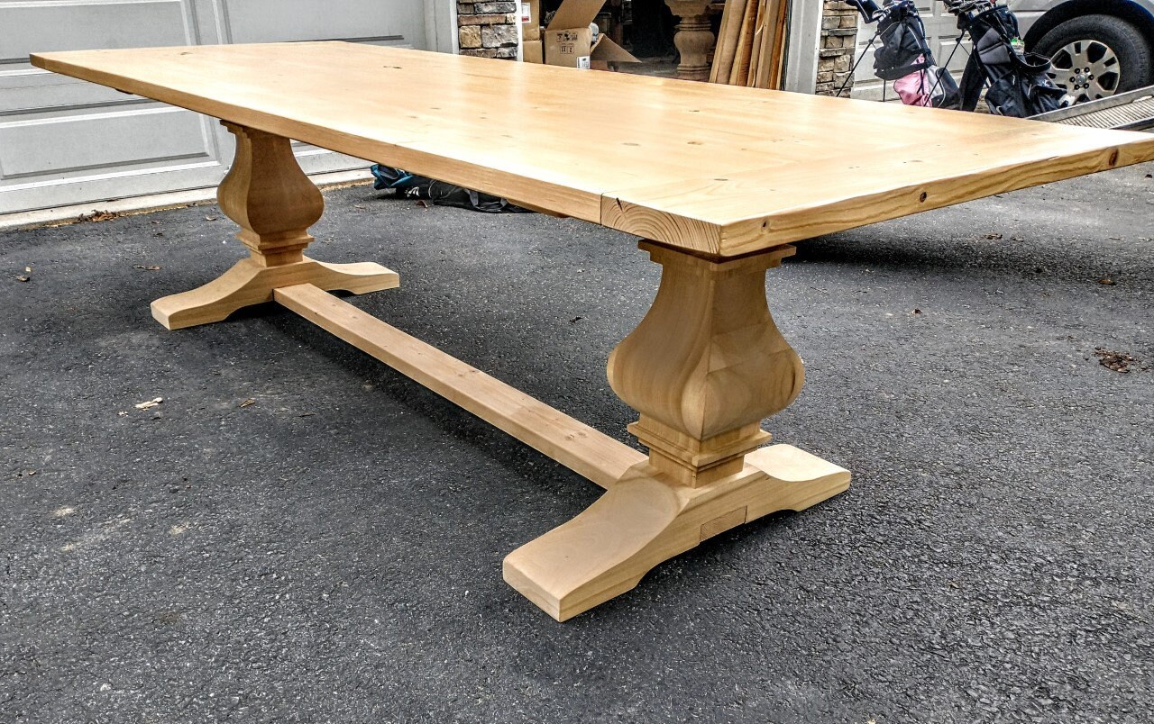 Farmhouse Pedestal Dining Table Rustic Dining Table Custom | Etsy