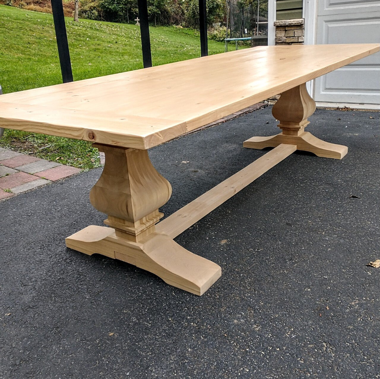 Large Farmhouse Table Pedestal Table Custom Wood Table - Etsy