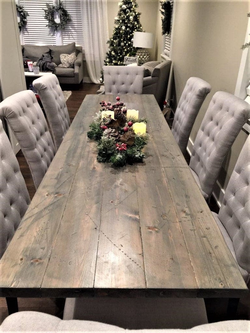 Farmhouse Table, Large Farmhouse Table, Big Dine Table, Large Dine ...