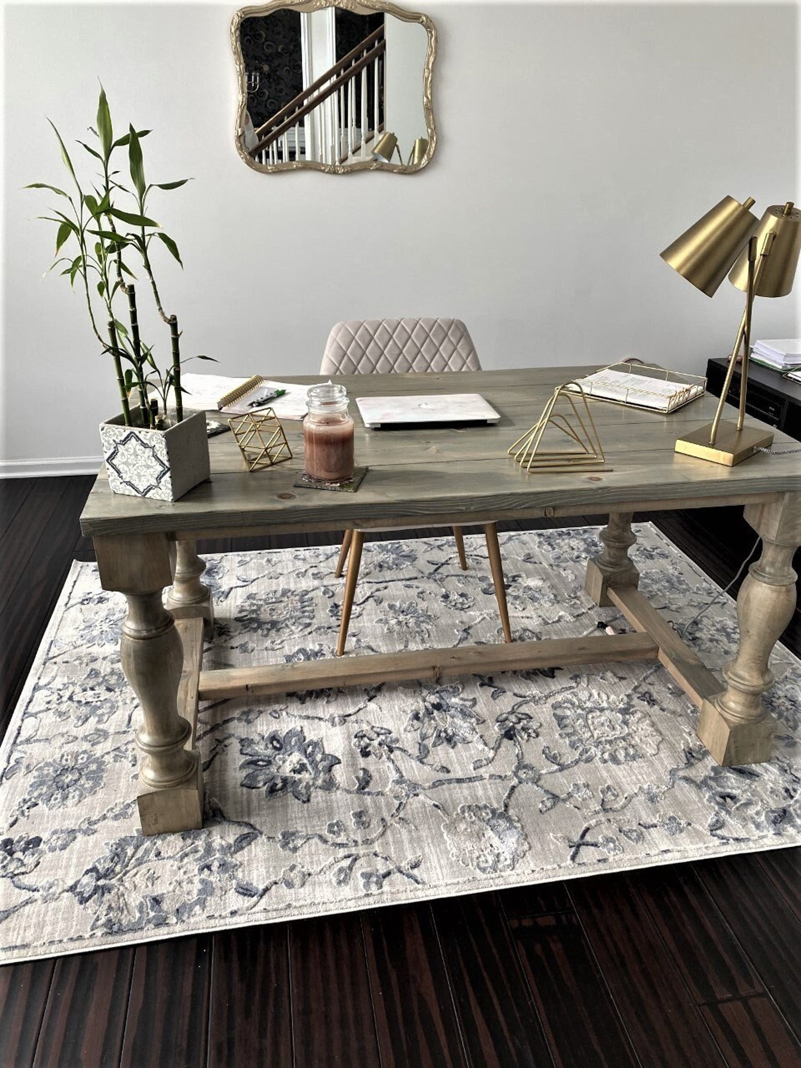 Rustic Farmhouse Table Chunky Leg Table Dine Table Rustic - Etsy