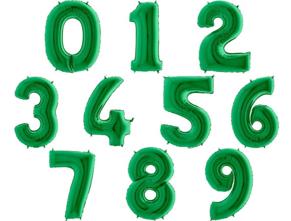 GREEN NUMBER BALLOON, Giant Green Number Balloons, 40" Personalized ...
