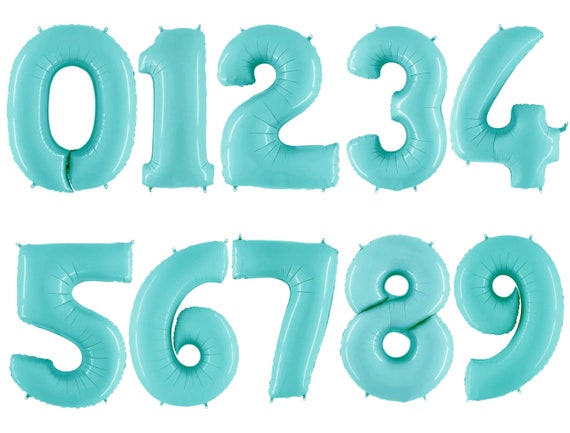 LIGHT BLUE NUMBER balloon, Giant Light Blue Number Balloons, 40 ...