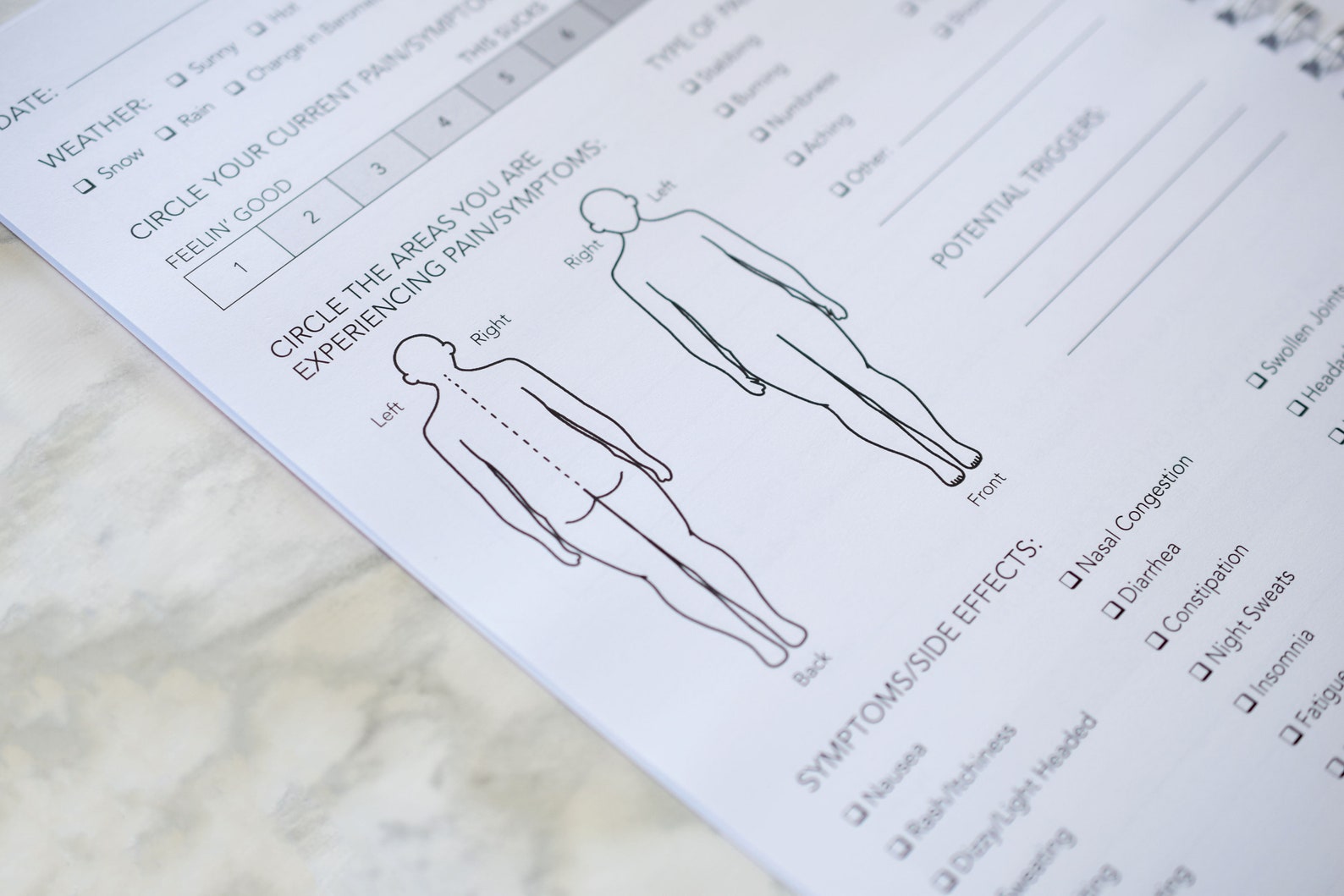 Chronic Pain Diary Chronic Illness Diary Health Journal | Etsy