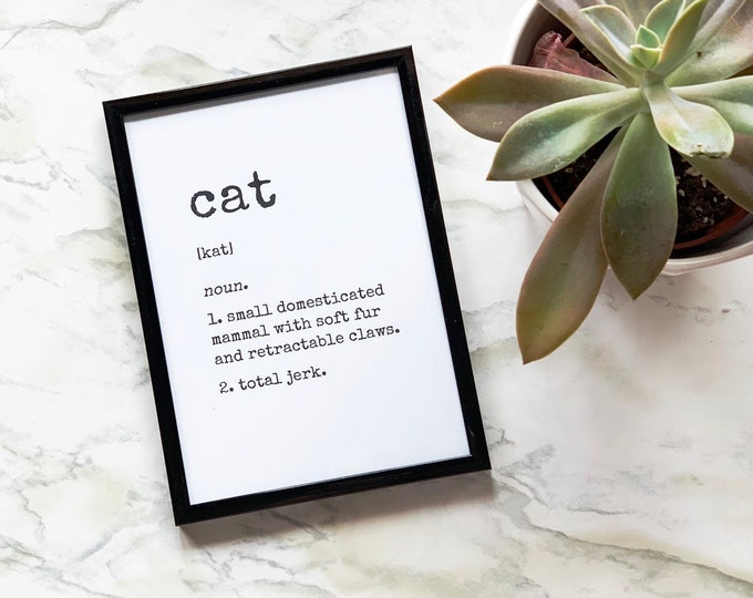 Cat Art Print Cat Definition Funny Cat Print Cat Lover Gift Animal cat-art-print-cat-definition-funny-cat-print-cat-lover-gift-animal