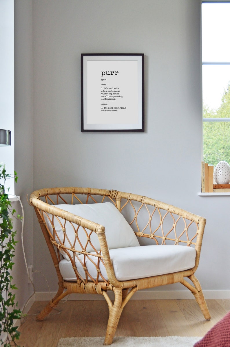 Printable Cat Art Purr Definition Cat Art Print Cat Lover - Etsy