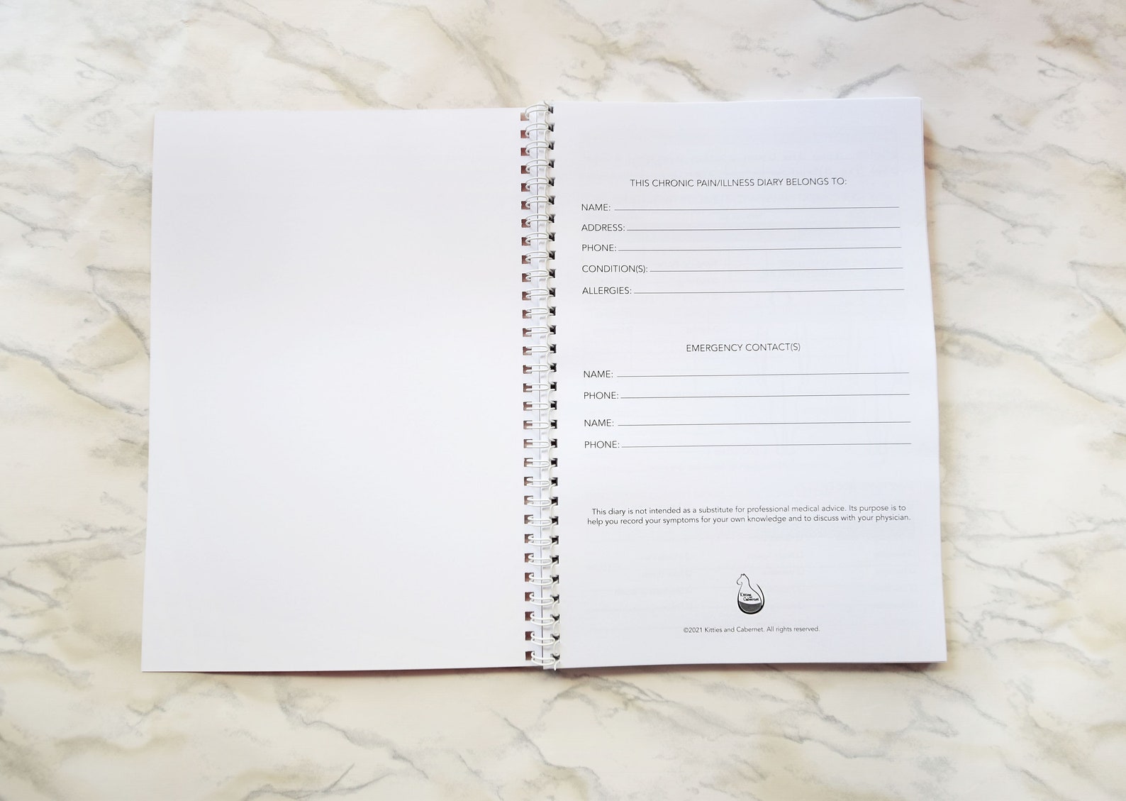 Chronic Pain Diary Chronic Illness Diary Health Journal | Etsy