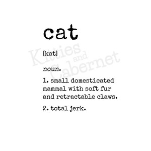 Funny Cat Print, Cat Definition, Cat Art Print, Cat Artwork, Gift for ...