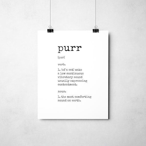 Cat Art Print Purr Definition Cat Lover Gift Wall Art Cute - Etsy UK