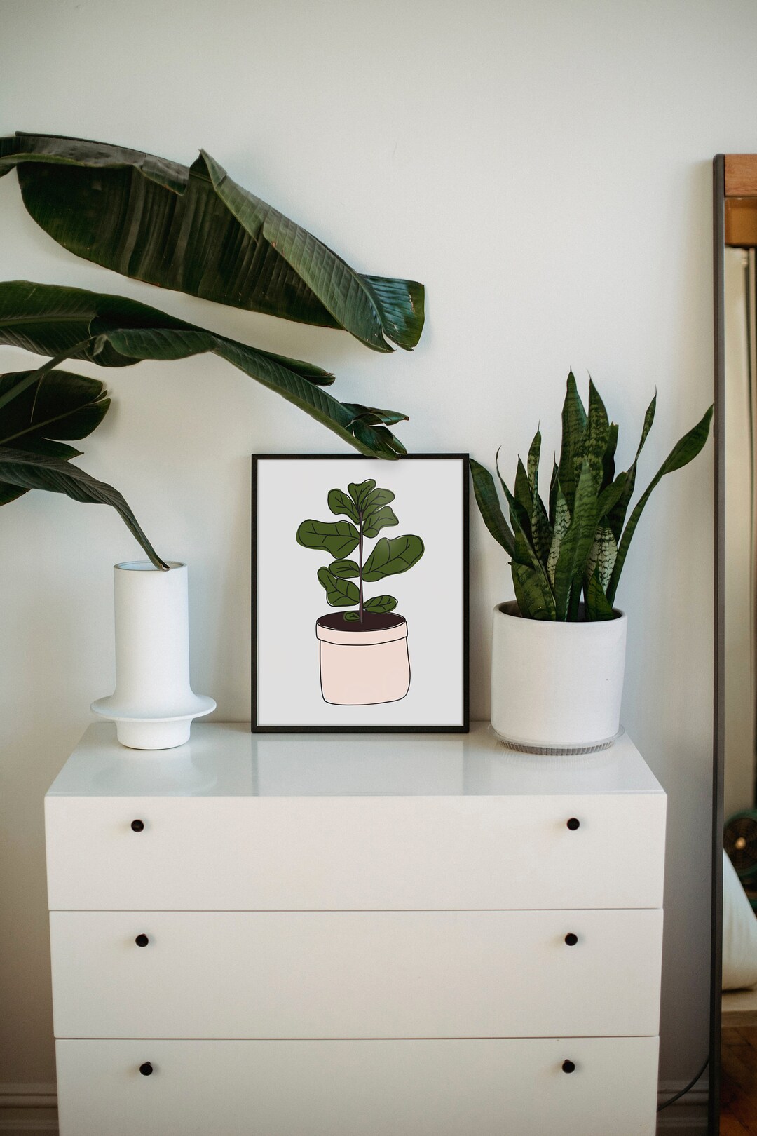 Fiddle Leaf Fig, Plant Art Digital Download, Plant Wall Art, Ficus ...